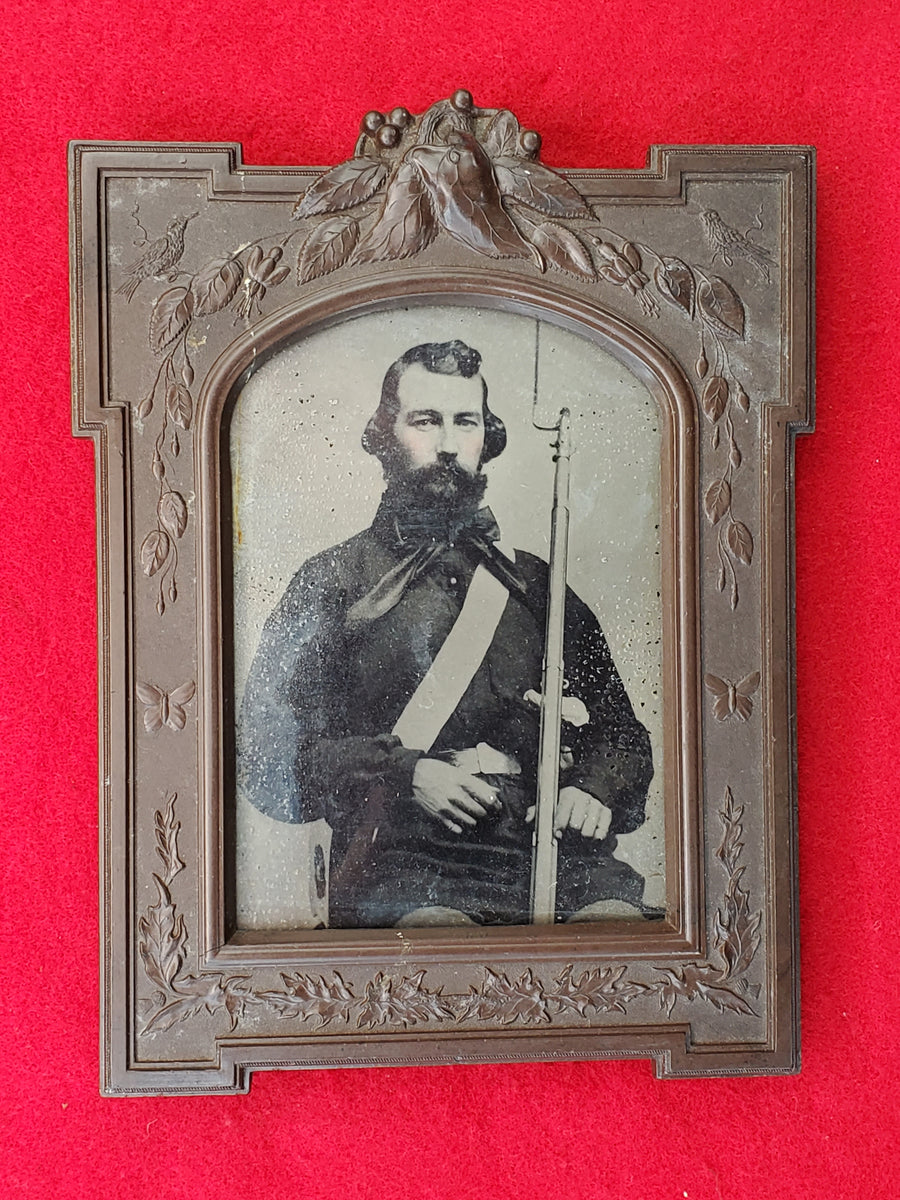 CONFEDERATE INFANTRY SOLDIER IMAGE WITH MUSKET IN FRAME – 1st Alabama ...