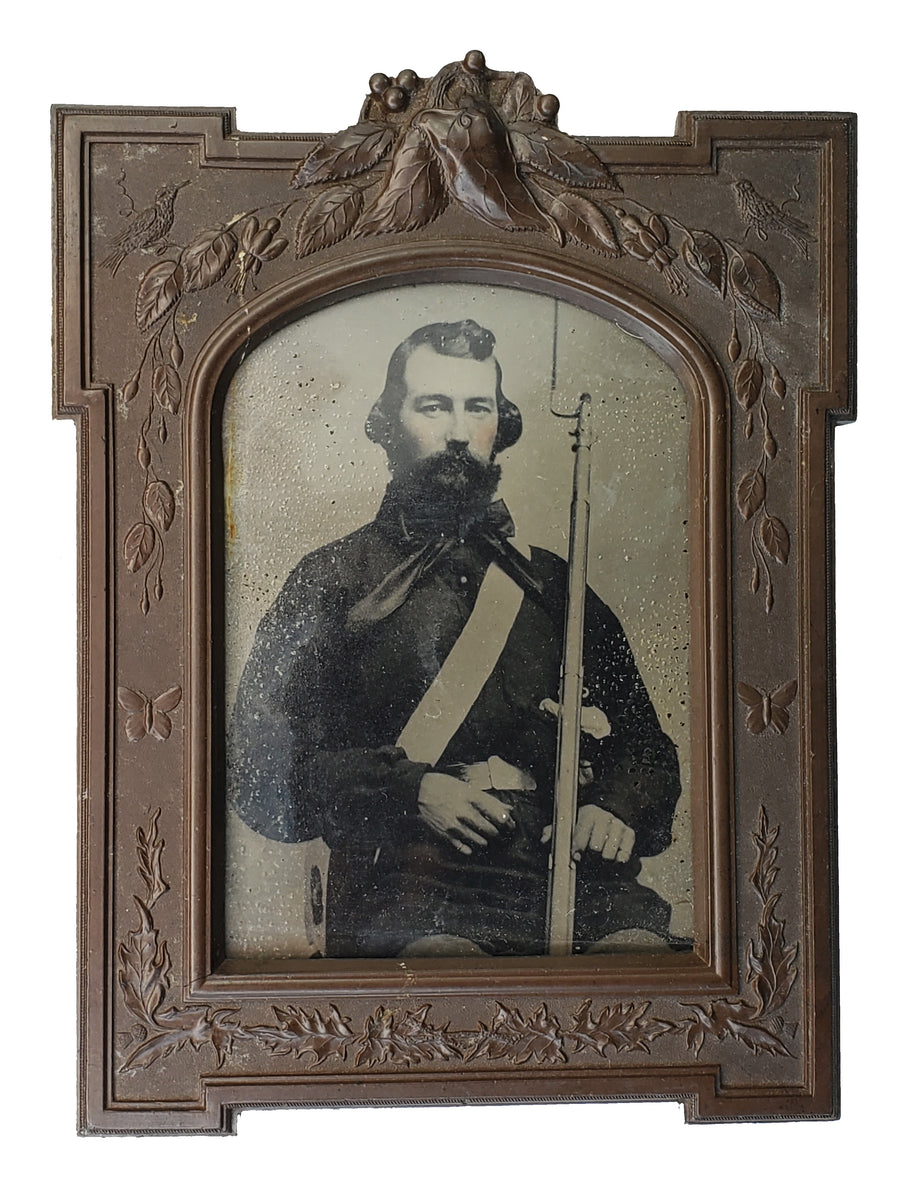 CONFEDERATE INFANTRY SOLDIER IMAGE WITH MUSKET IN FRAME – 1st Alabama ...