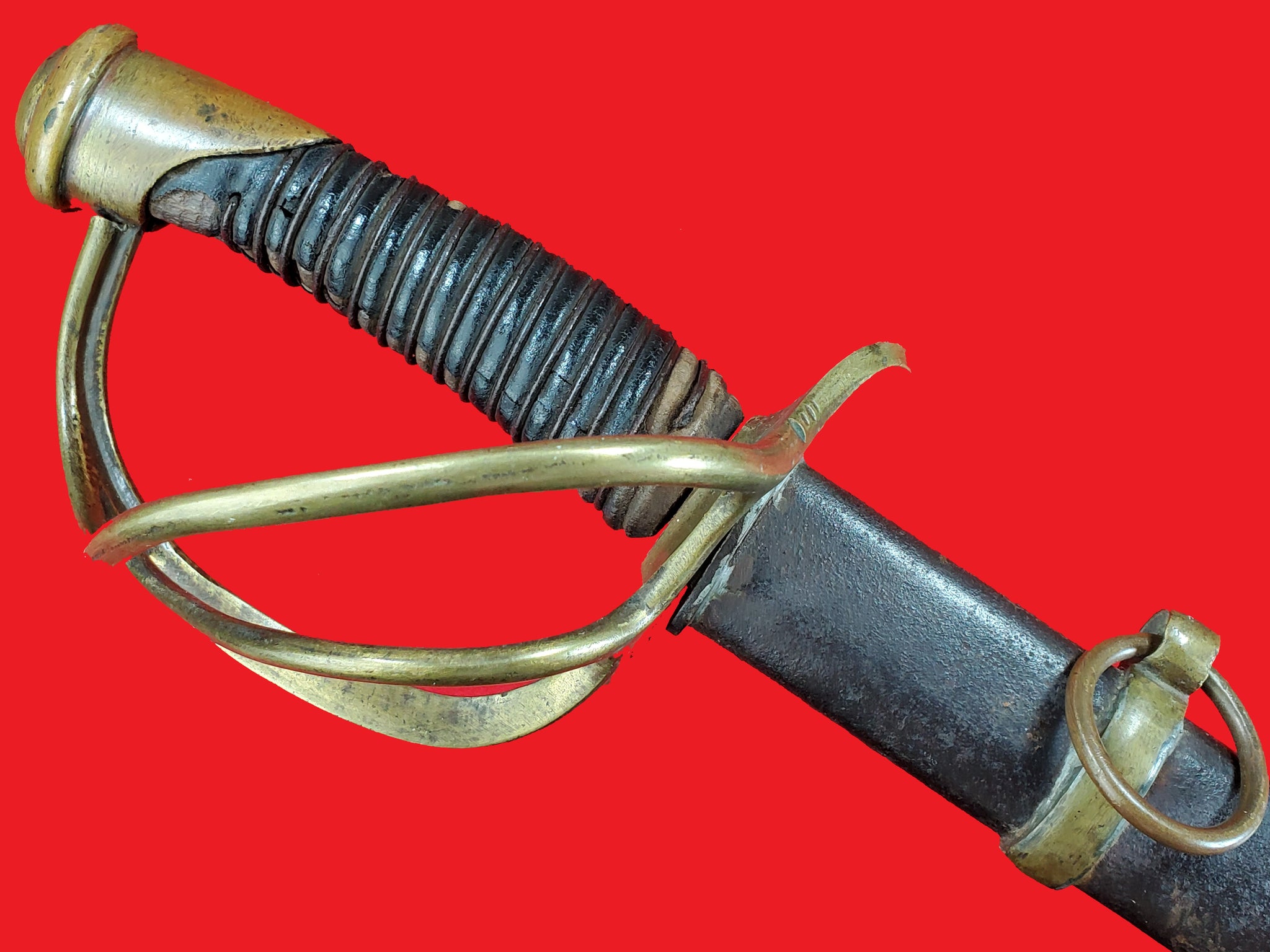 CONFEDERATE HAIMAN CAVALRY SWORD AND SCABBARD III - 1ST ALABAMA CAVALR ...